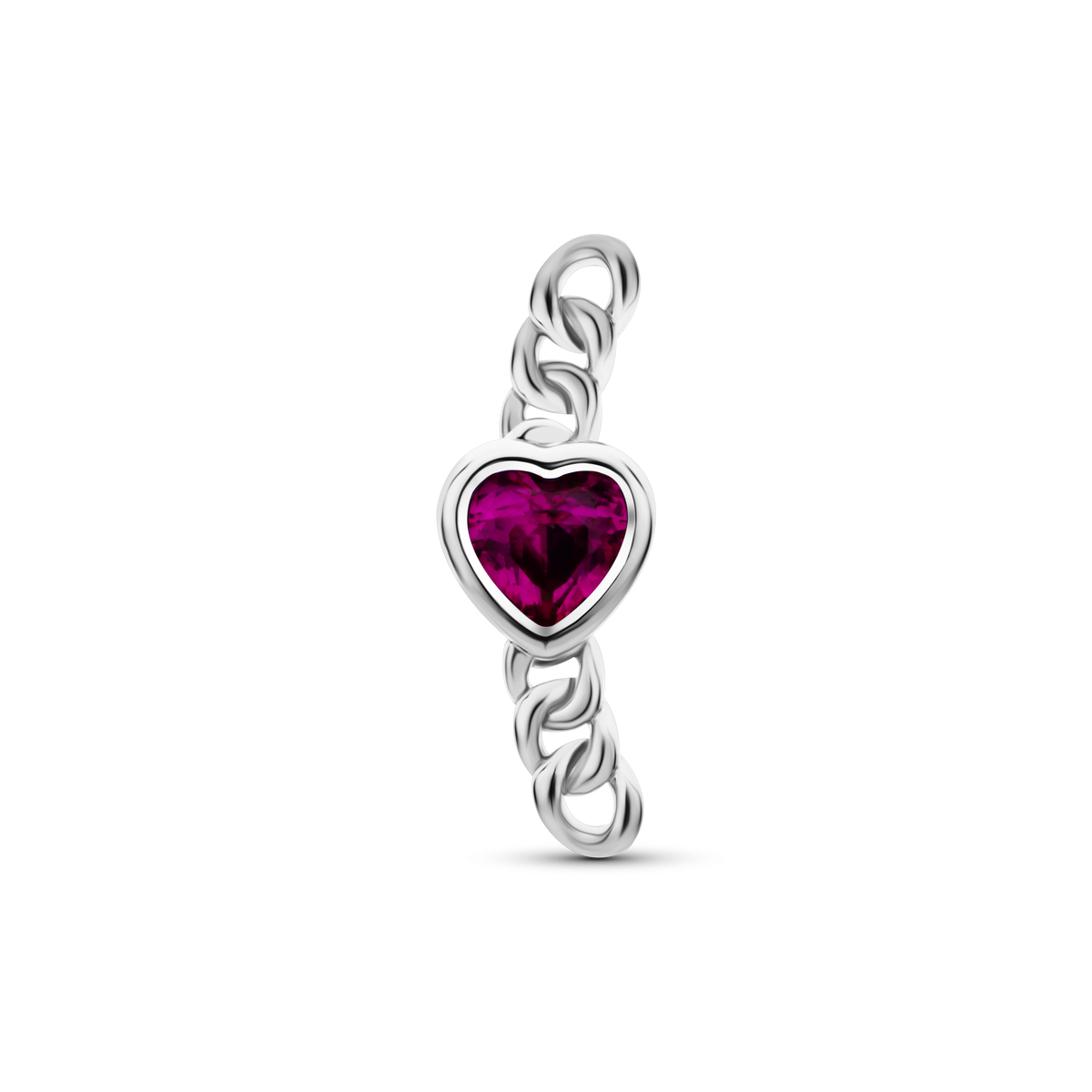 Red Heart chain stud piercing – TOOFOOFEEFA