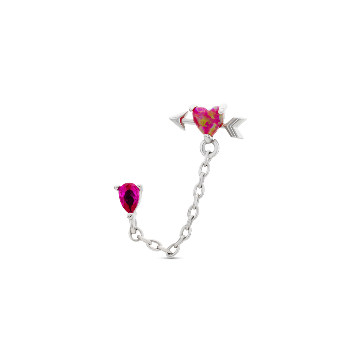 Cupid heart melt double chain piercing – TOOFOOFEEFA