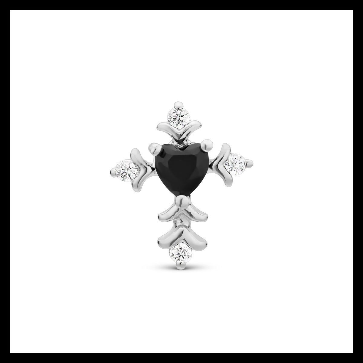 Chrome black heart piercing – TOOFOOFEEFA