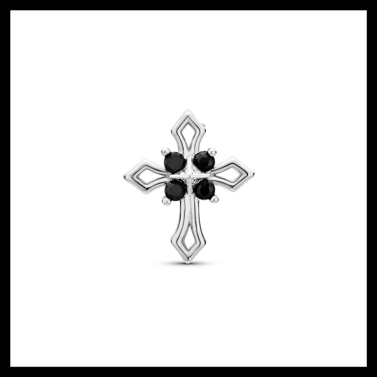 Black and silver cross piercing – TOOFOOFEEFA