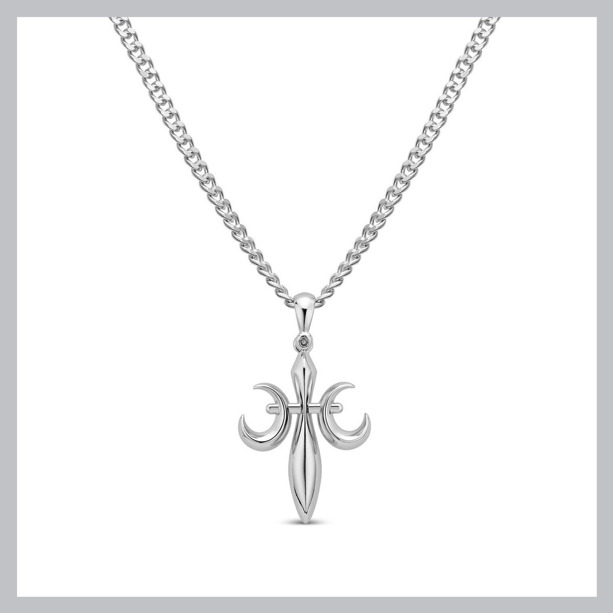 Chrome moon necklace – TOOFOOFEEFA