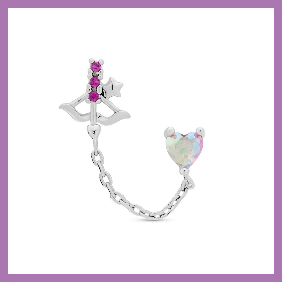 Cupid arrow double chain piercing – TOOFOOFEEFA