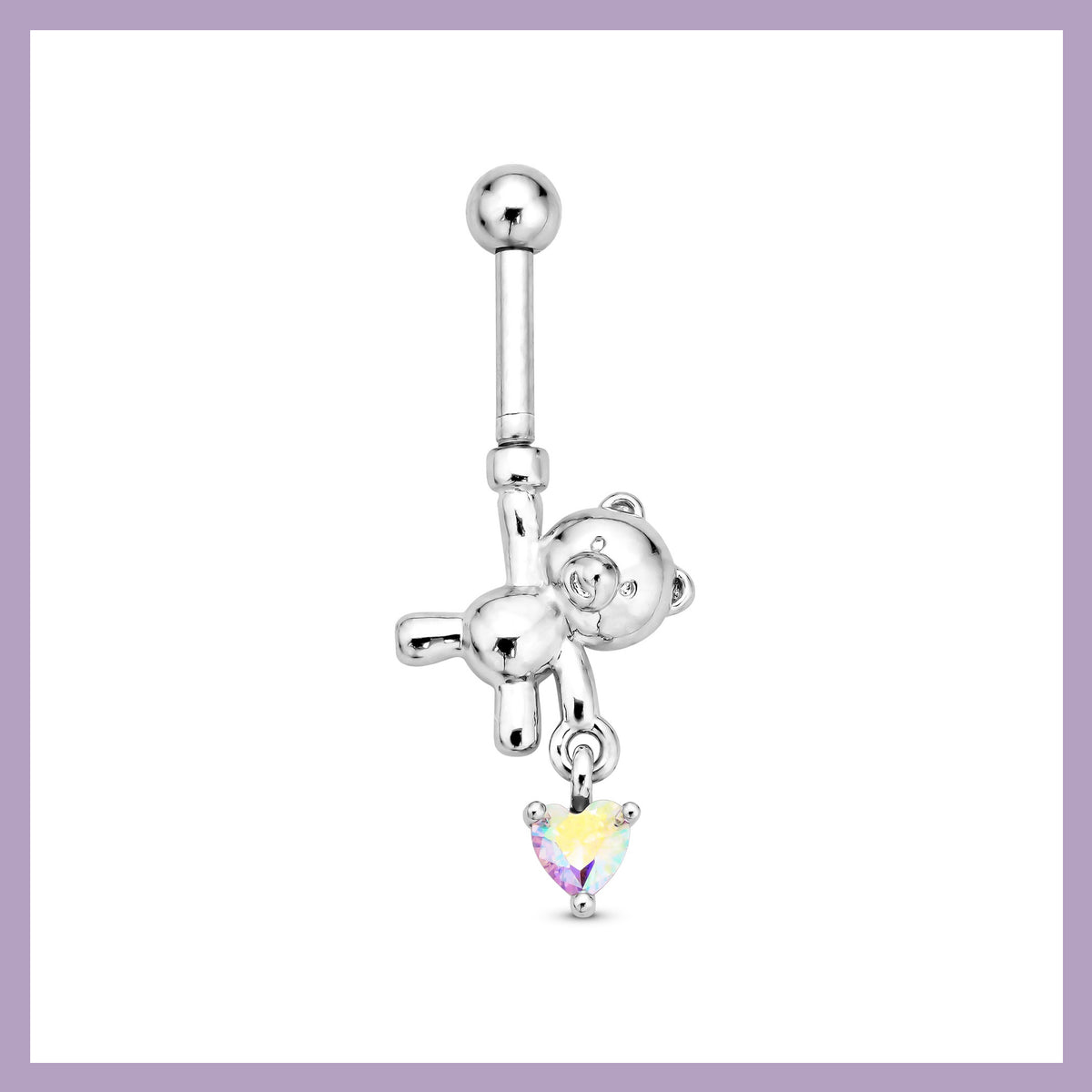 Bear heart drop straight piercing – TOOFOOFEEFA