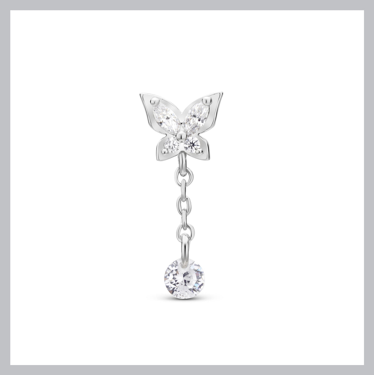 Dainty butterfly drop piercing – TOOFOOFEEFA